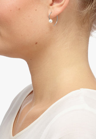 Ohrringe Loop mit Perle weiß - Heideman GmbH